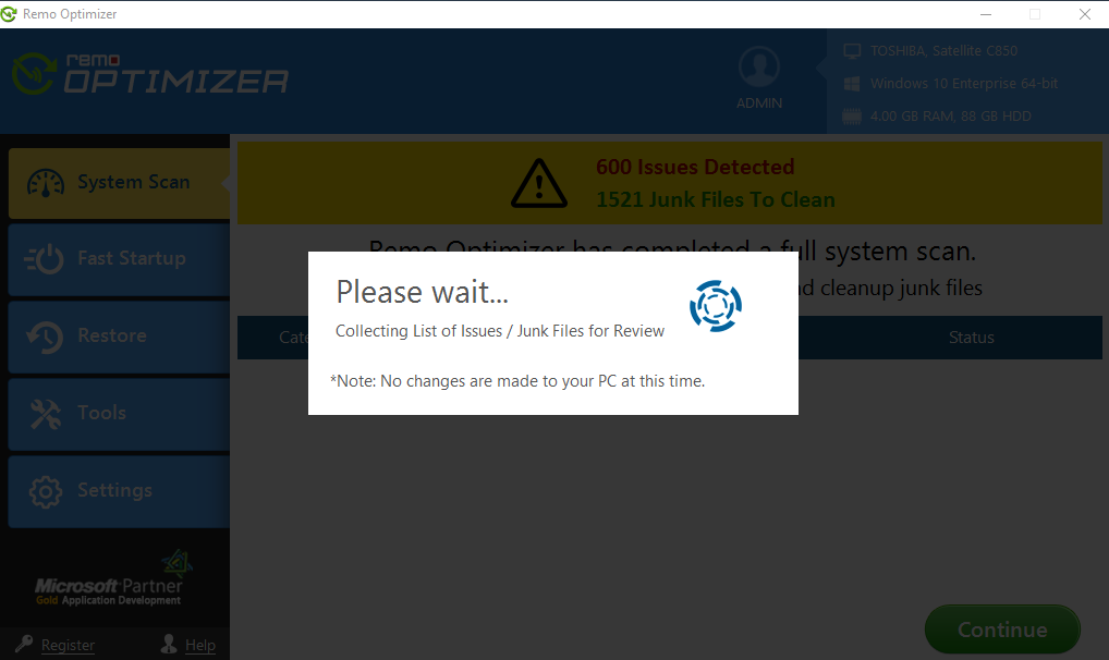 How to Fix Errors - Remo Optimizer
