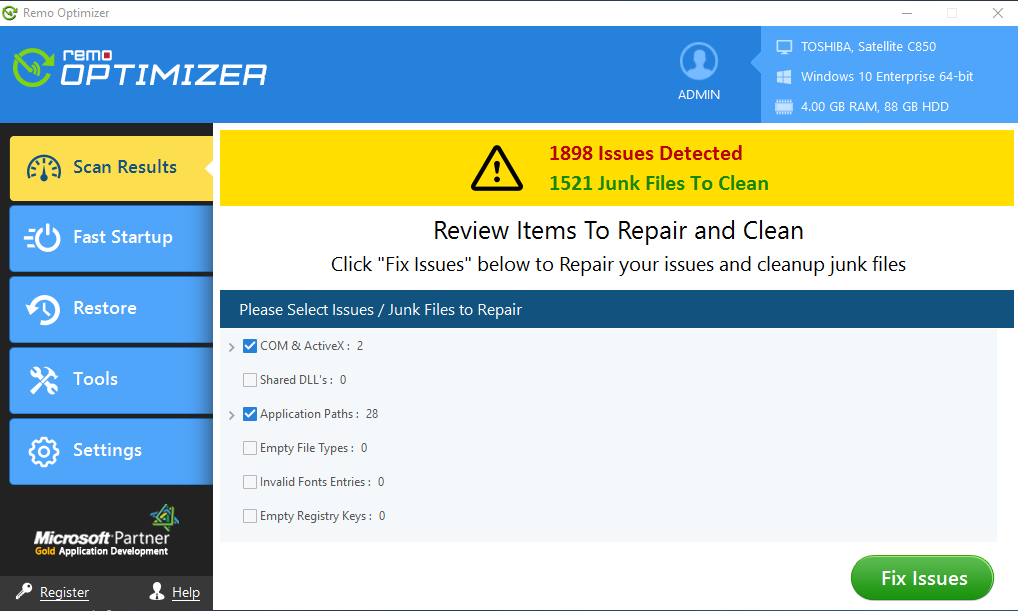 How to Fix Errors - Remo Optimizer